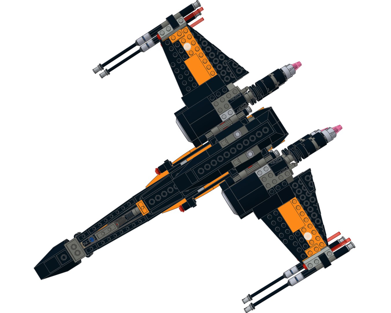 3d Lego Star Wars Poe Model