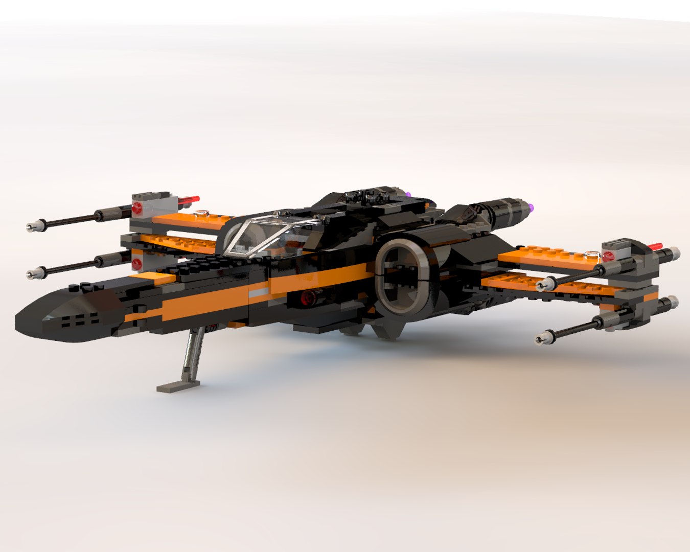 3d Lego Star Wars Poe Model