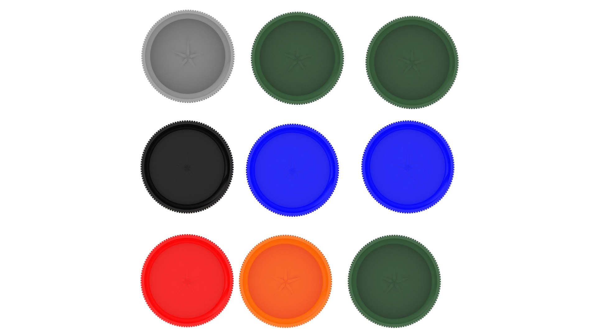 3D Plastic Bottle Caps Set - TurboSquid 2244105