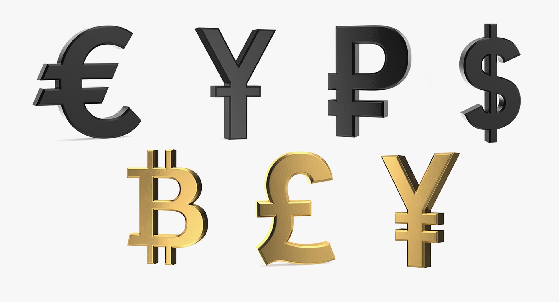 3D Currency Symbols Collection - TurboSquid 1927342