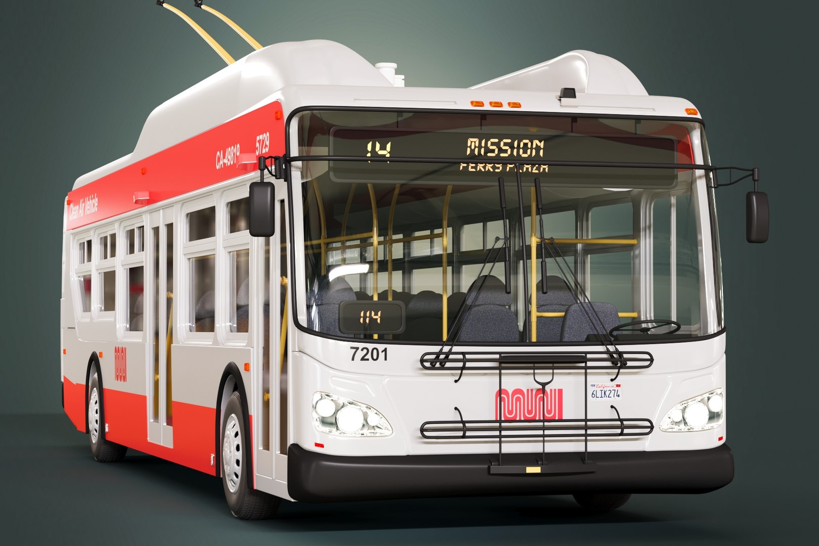 3D San Francisco Trolleybus SFMTA MUNI Short - TurboSquid 1872478