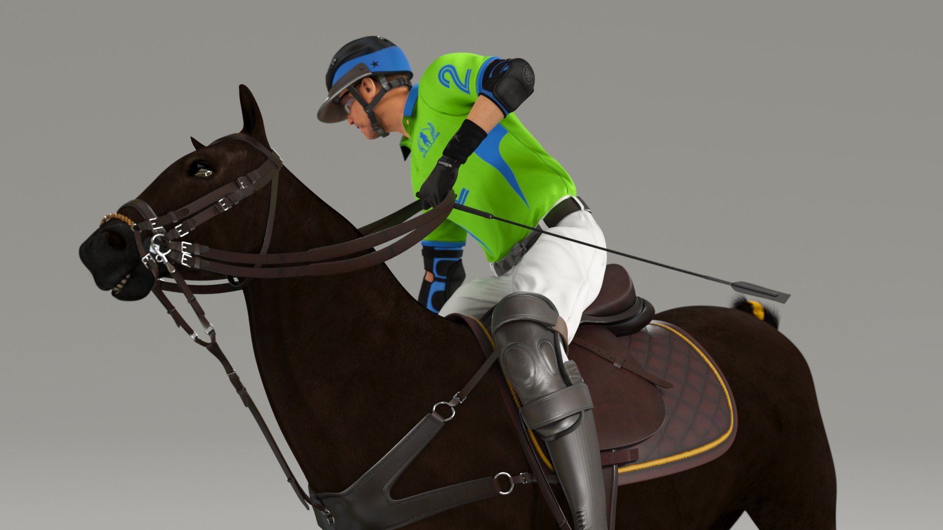 Male Polo Player Animated HQ Standard License 3D Model - TurboSquid 2463034