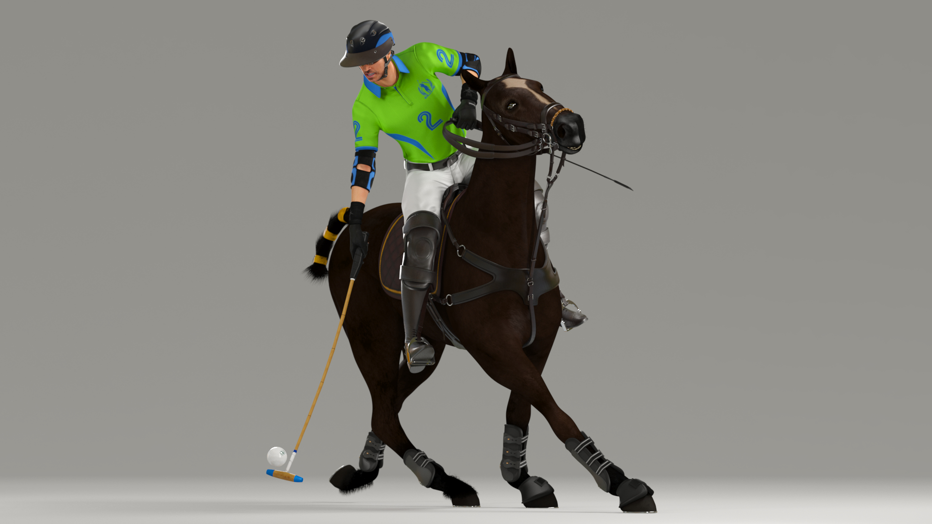 Male Polo Player Animated HQ Standard License 3D Model - TurboSquid 2463034
