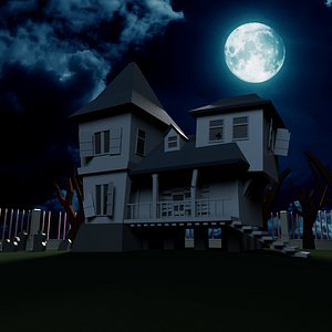 Low Poly Haunted House 3D Models For Download | TurboSquid
