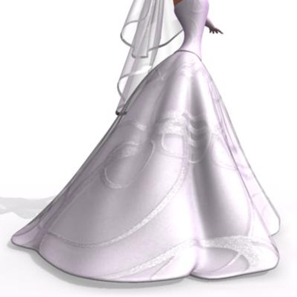 3d model beautiful bride girl