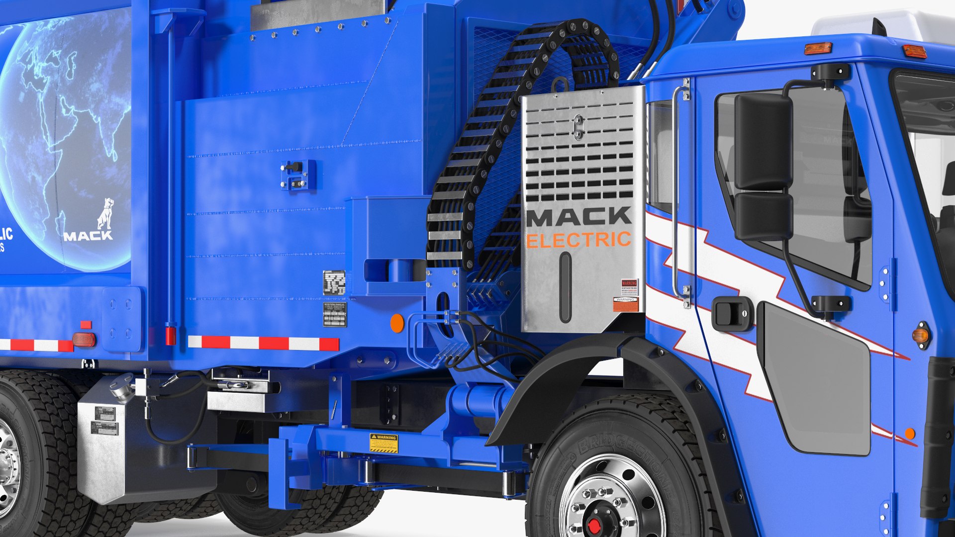 Electric Truck Mack LR Blue Rigged for Cinema 4D 3D - TurboSquid 2168238