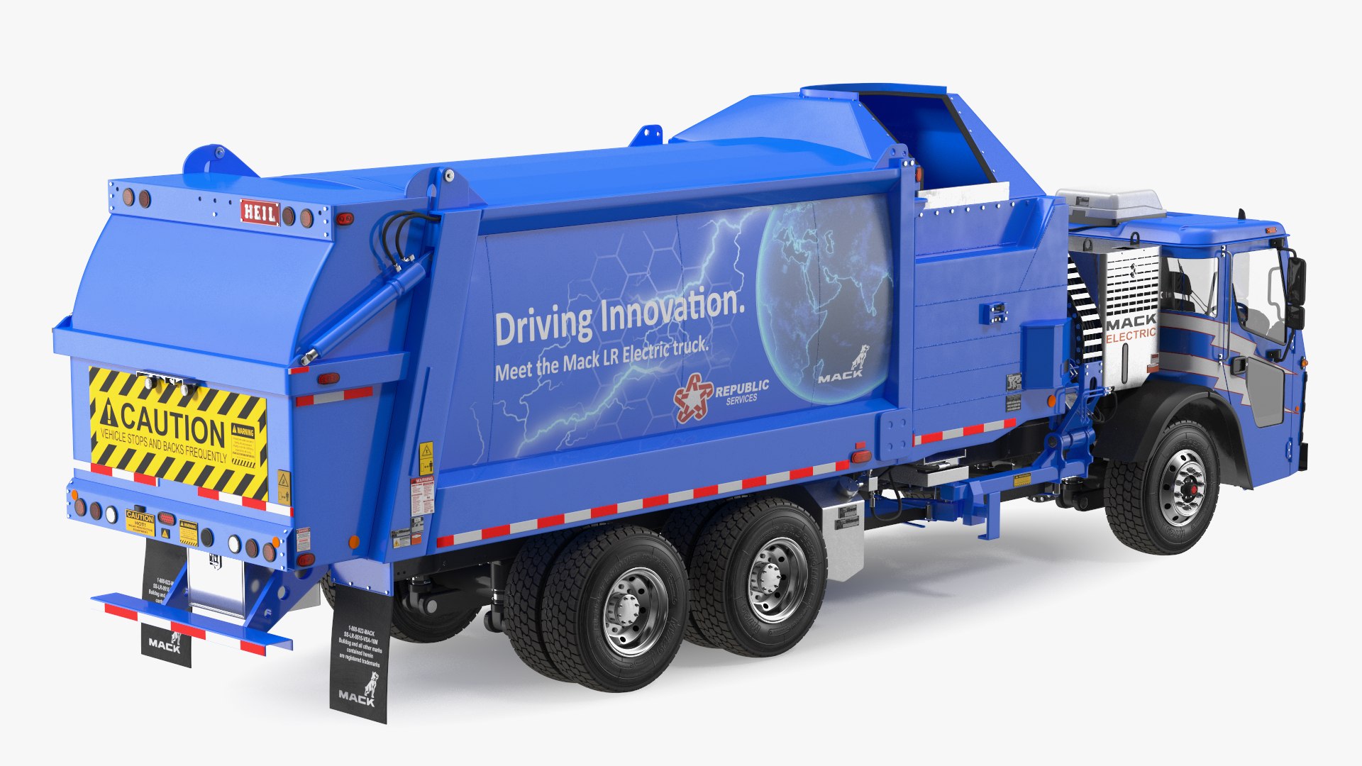 Electric Truck Mack LR Blue Rigged for Cinema 4D 3D - TurboSquid 2168238