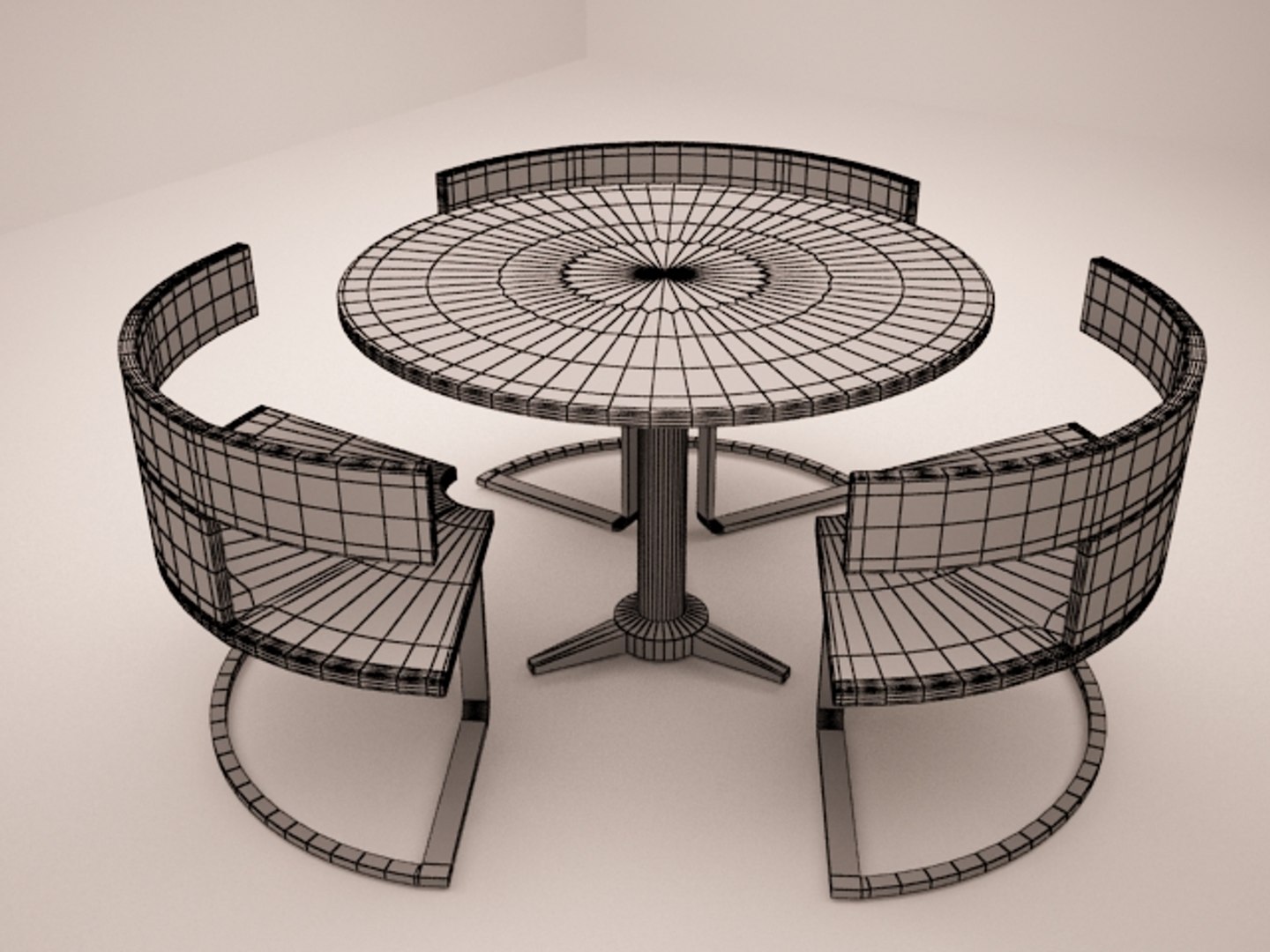 table chairs 3d model