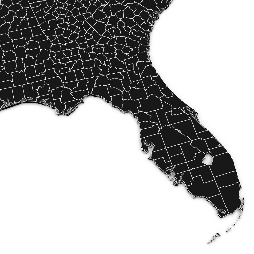 3d Model Of United States Counties