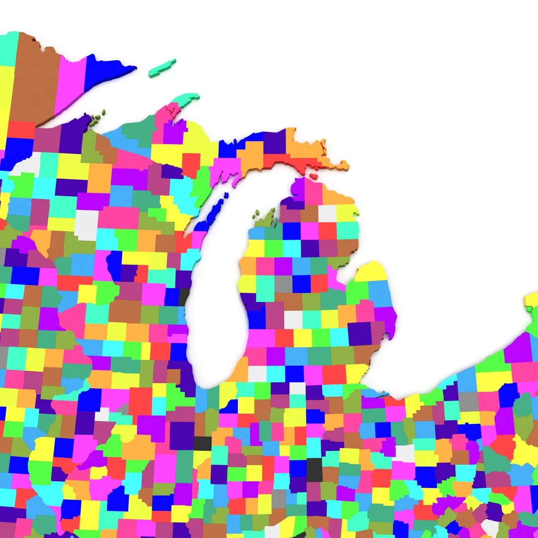 3d Model Of United States Counties