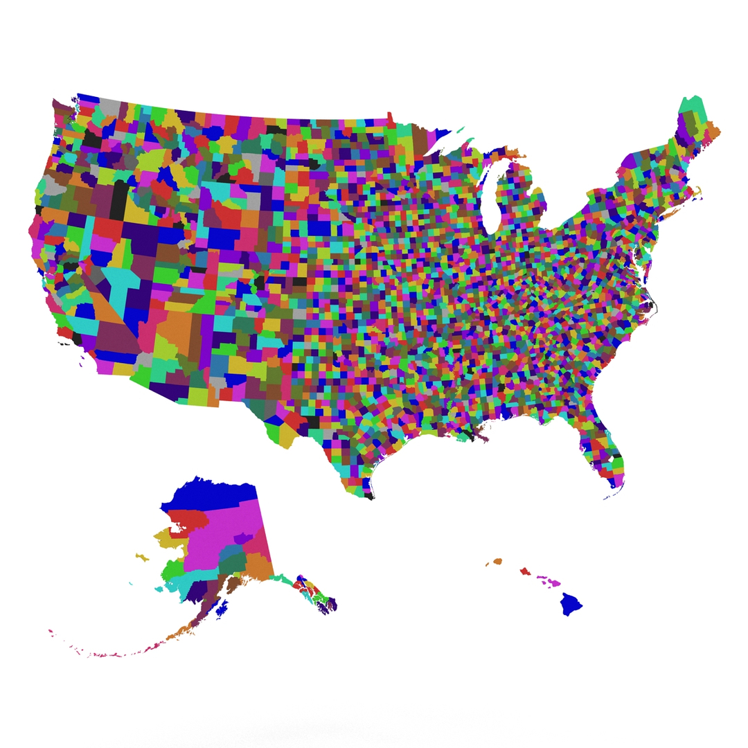 3d Model Of United States Counties