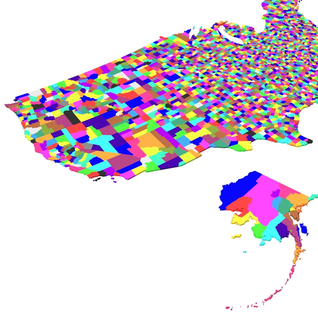 3d Model Of United States Counties