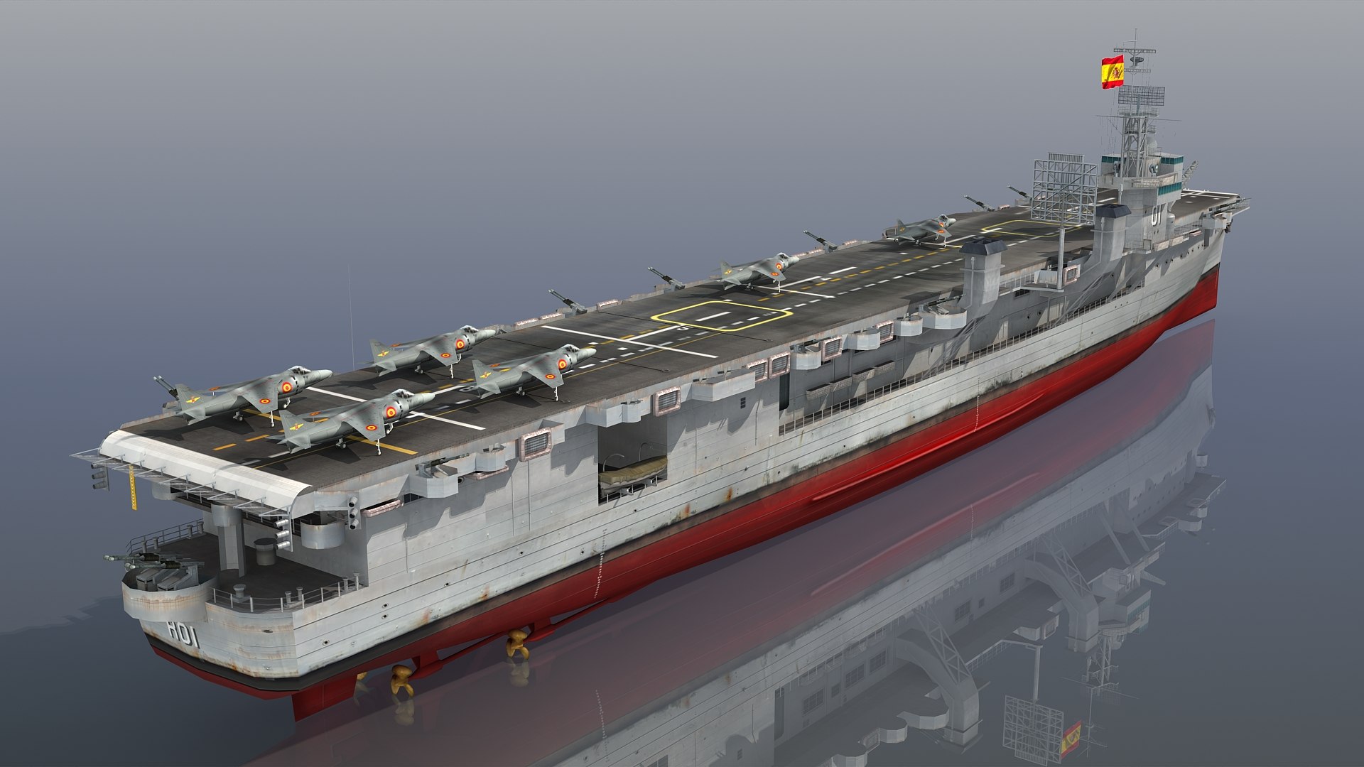 Dedalo R01 Spanish aircraft carrier Independence-class 3D model ...