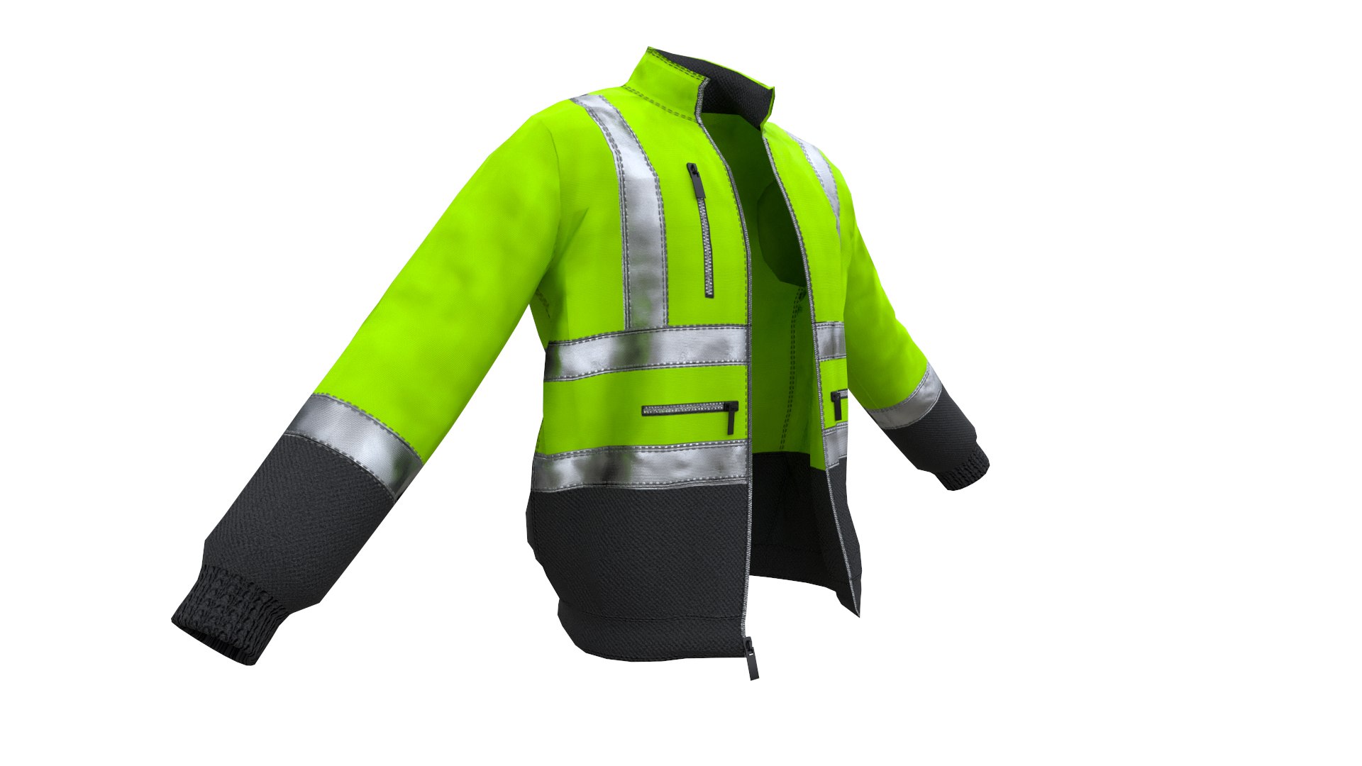 Safety Bomber Jacket Low-poly 3D Model - TurboSquid 1859598