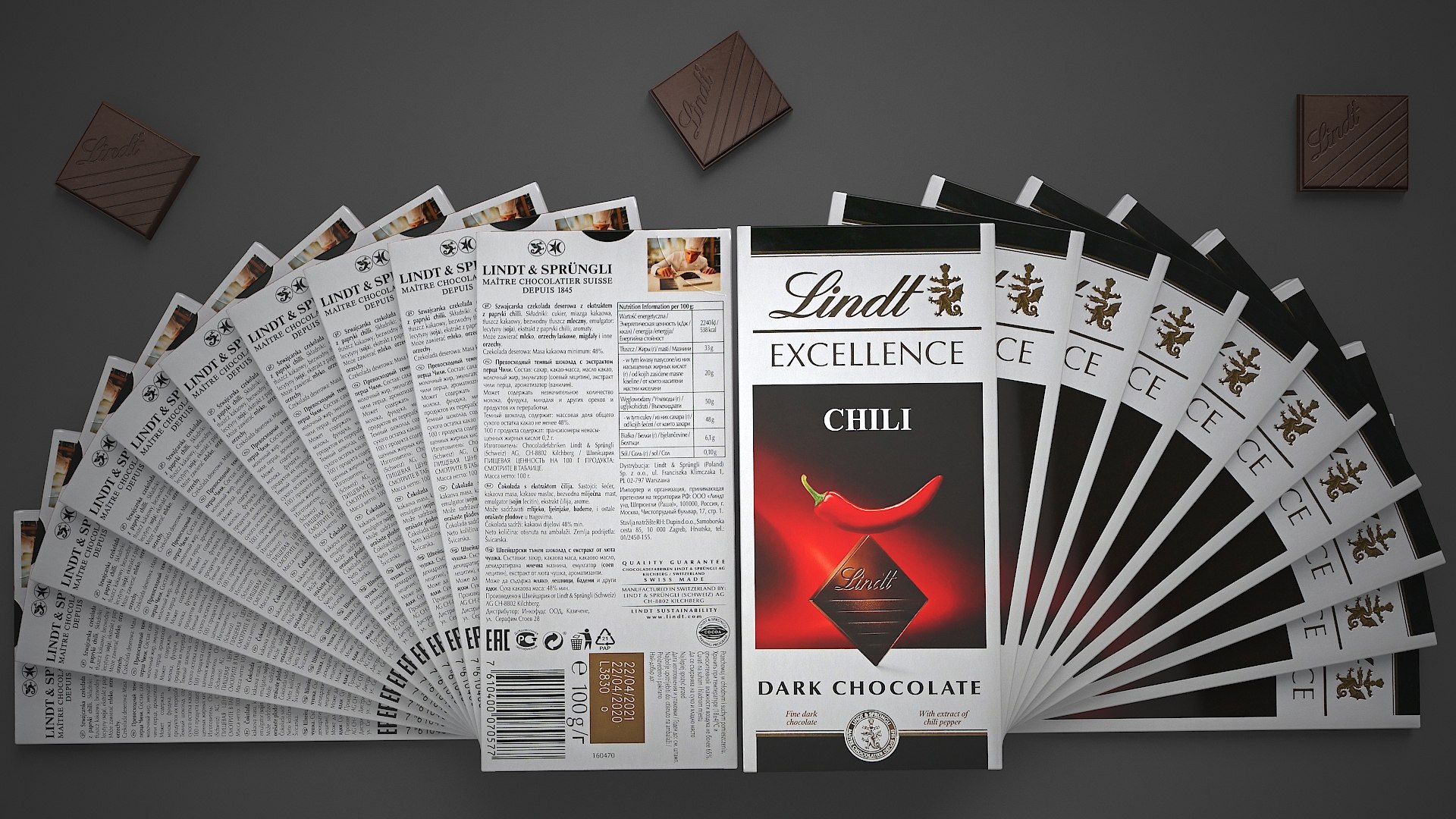 Lindt Excellence Chili Chocolate Bar 3D Model - TurboSquid 1636320