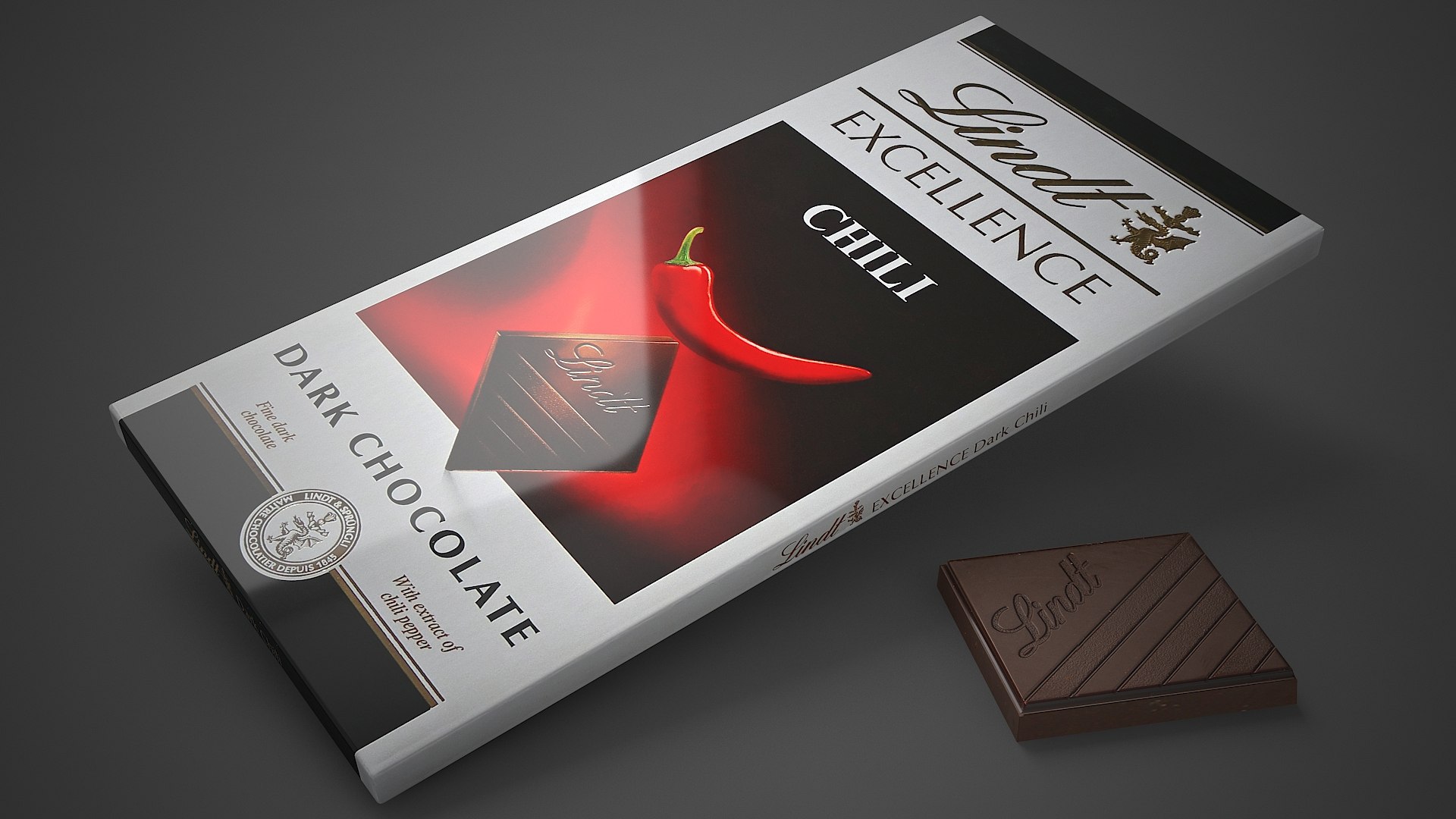 Lindt Excellence Chili Chocolate Bar 3D Model - TurboSquid 1636320