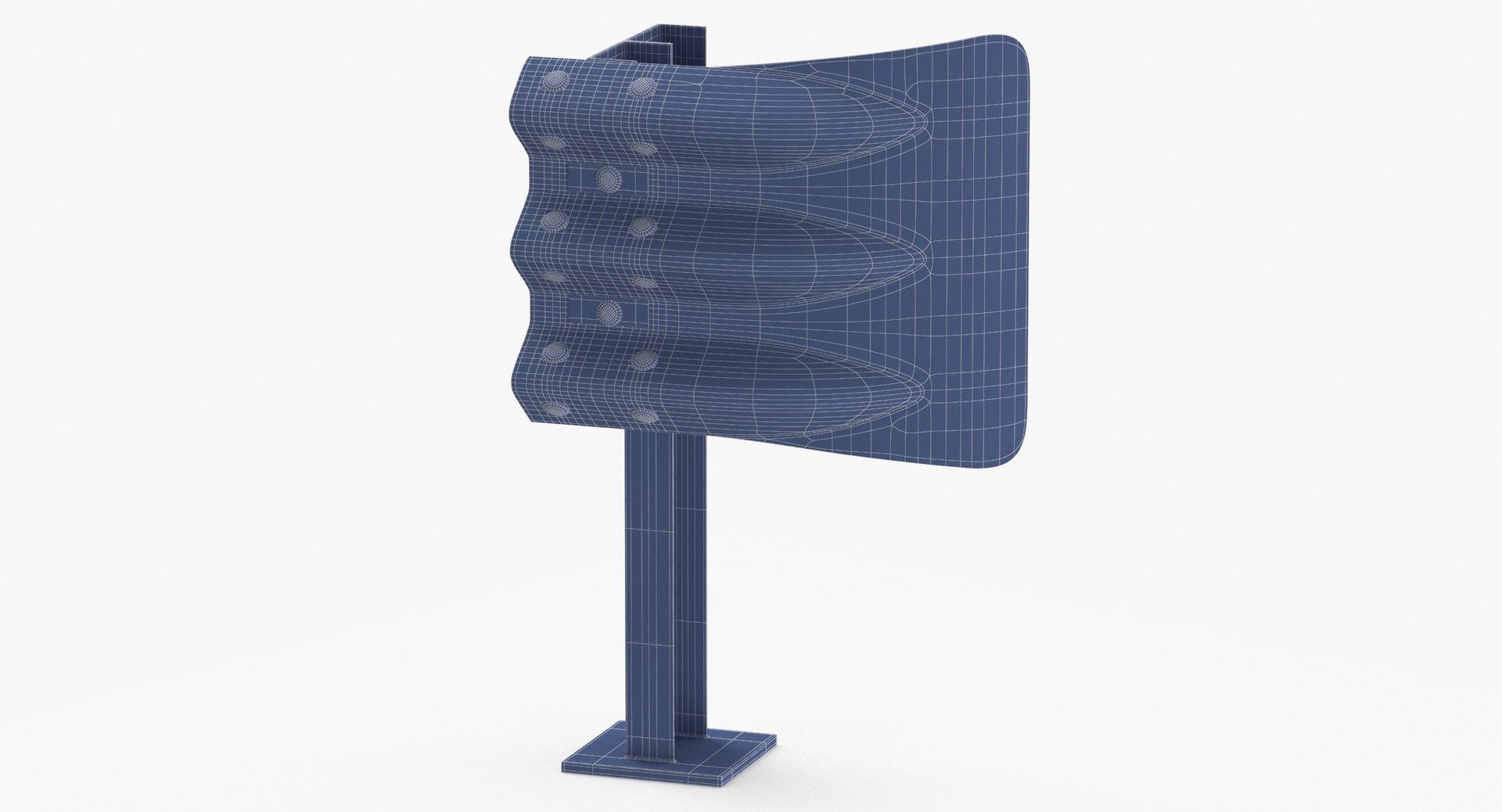 3D Guardrail Thrie Beam Ending Flared - TurboSquid 1915676