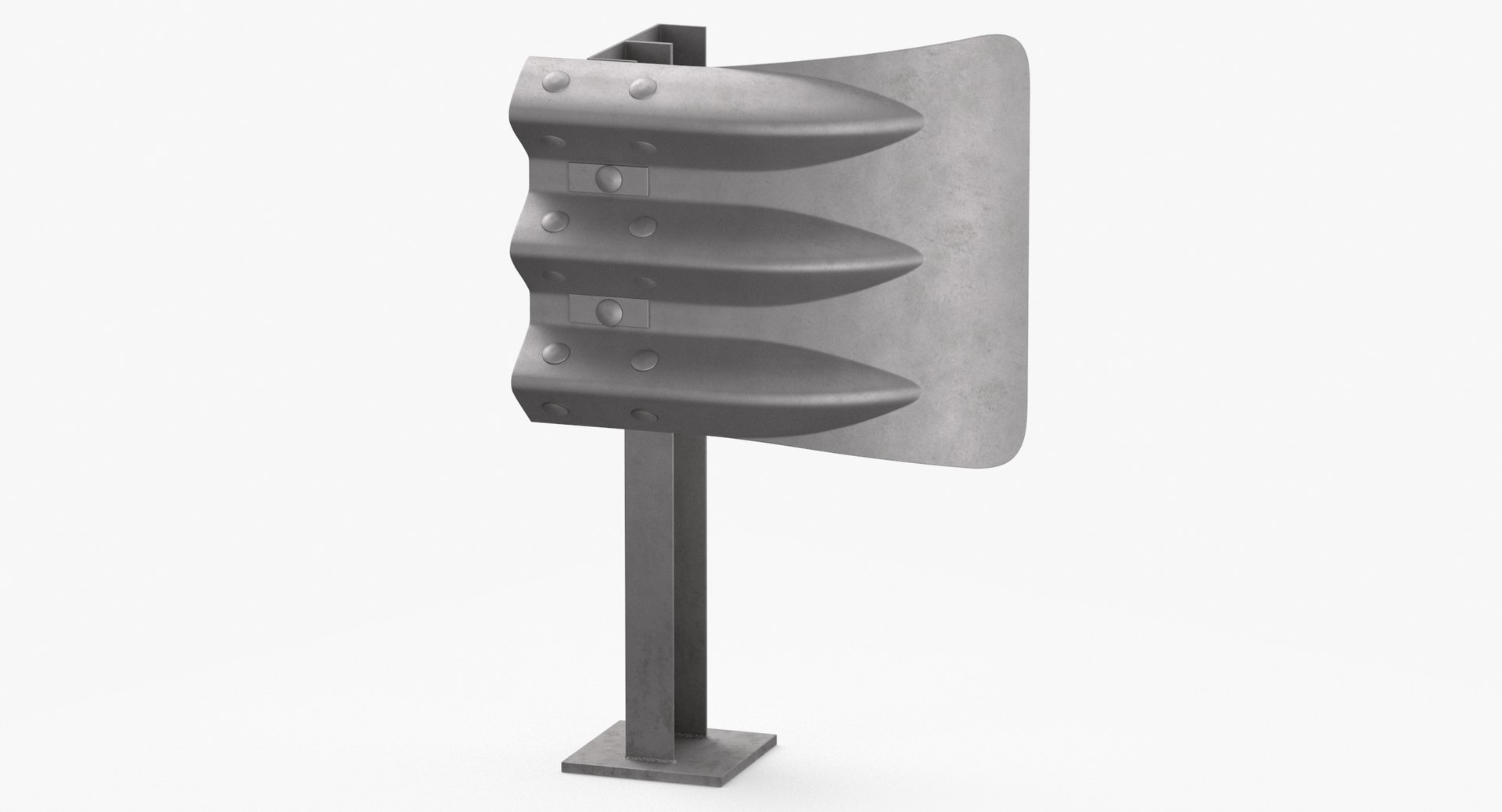 3D Guardrail Thrie Beam Ending Flared - TurboSquid 1915676