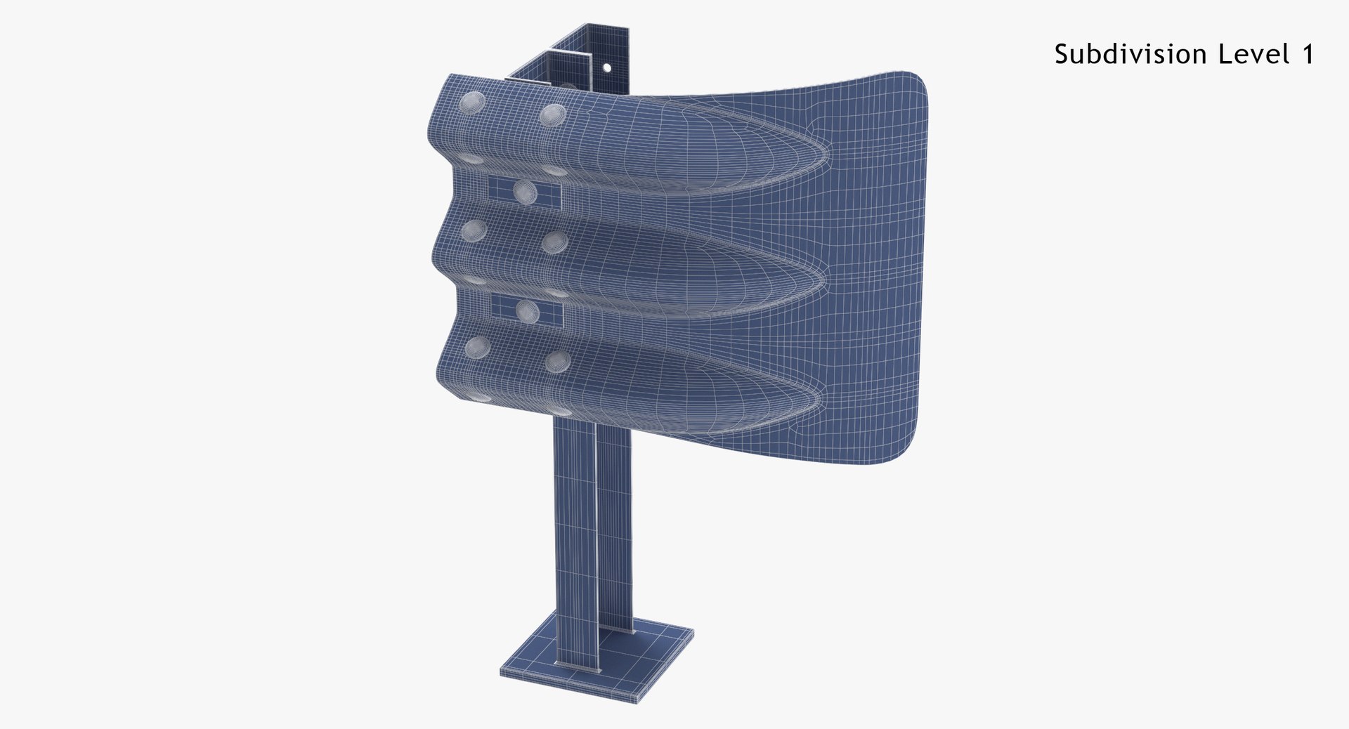 3D Guardrail Thrie Beam Ending Flared - TurboSquid 1915676