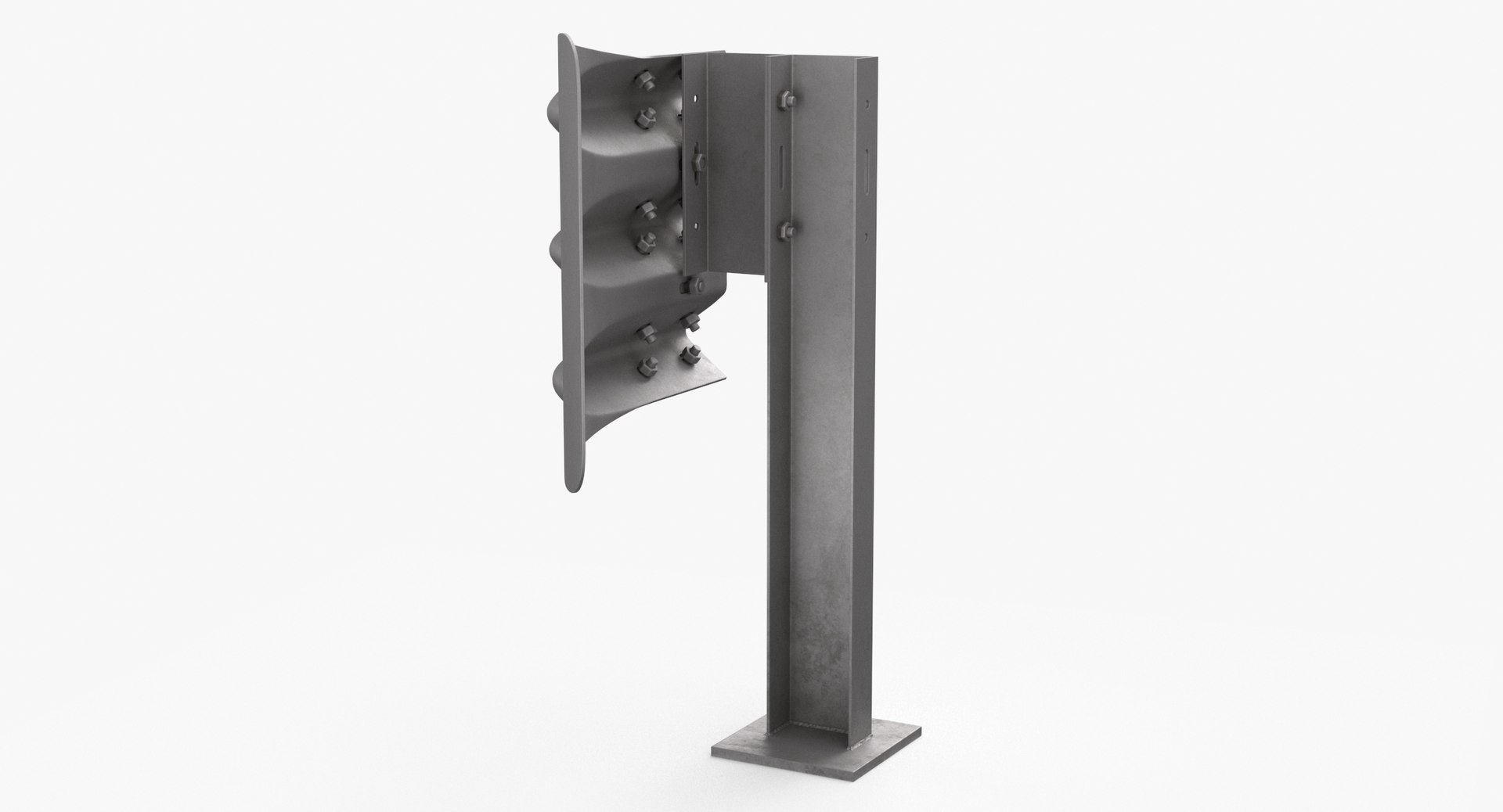 3D Guardrail Thrie Beam Ending Flared - TurboSquid 1915676