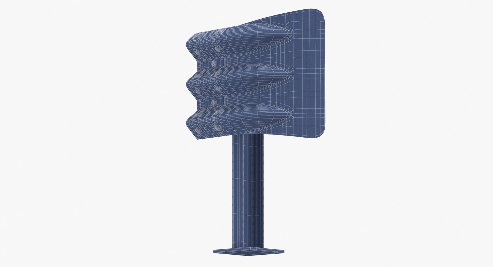 3D Guardrail Thrie Beam Ending Flared - TurboSquid 1915676