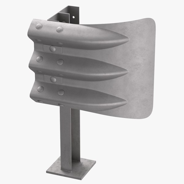 3D Guardrail Thrie Beam Ending Flared - TurboSquid 1915676
