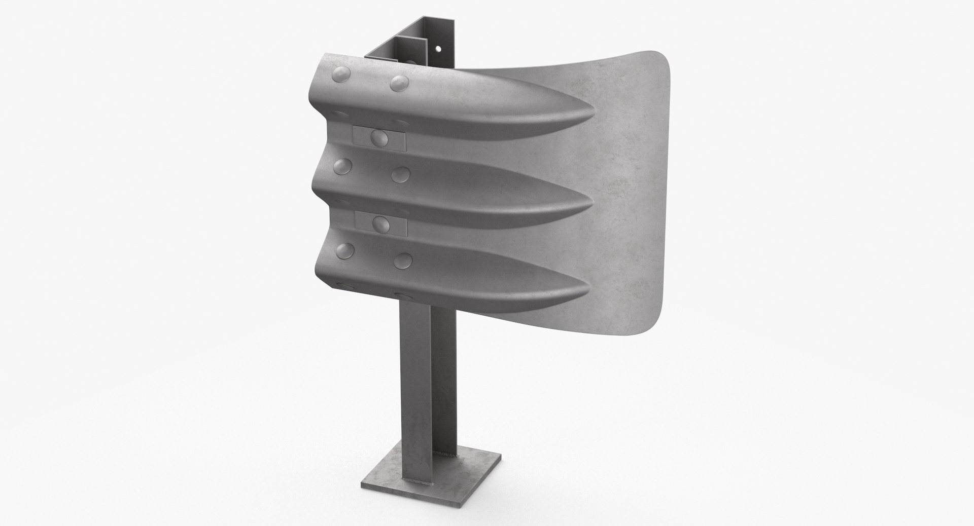 3D Guardrail Thrie Beam Ending Flared - TurboSquid 1915676