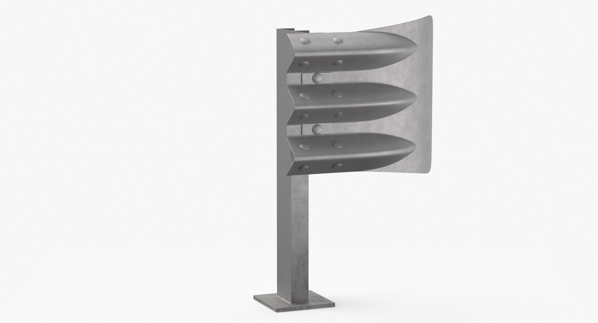 3D Guardrail Thrie Beam Ending Flared - TurboSquid 1915676