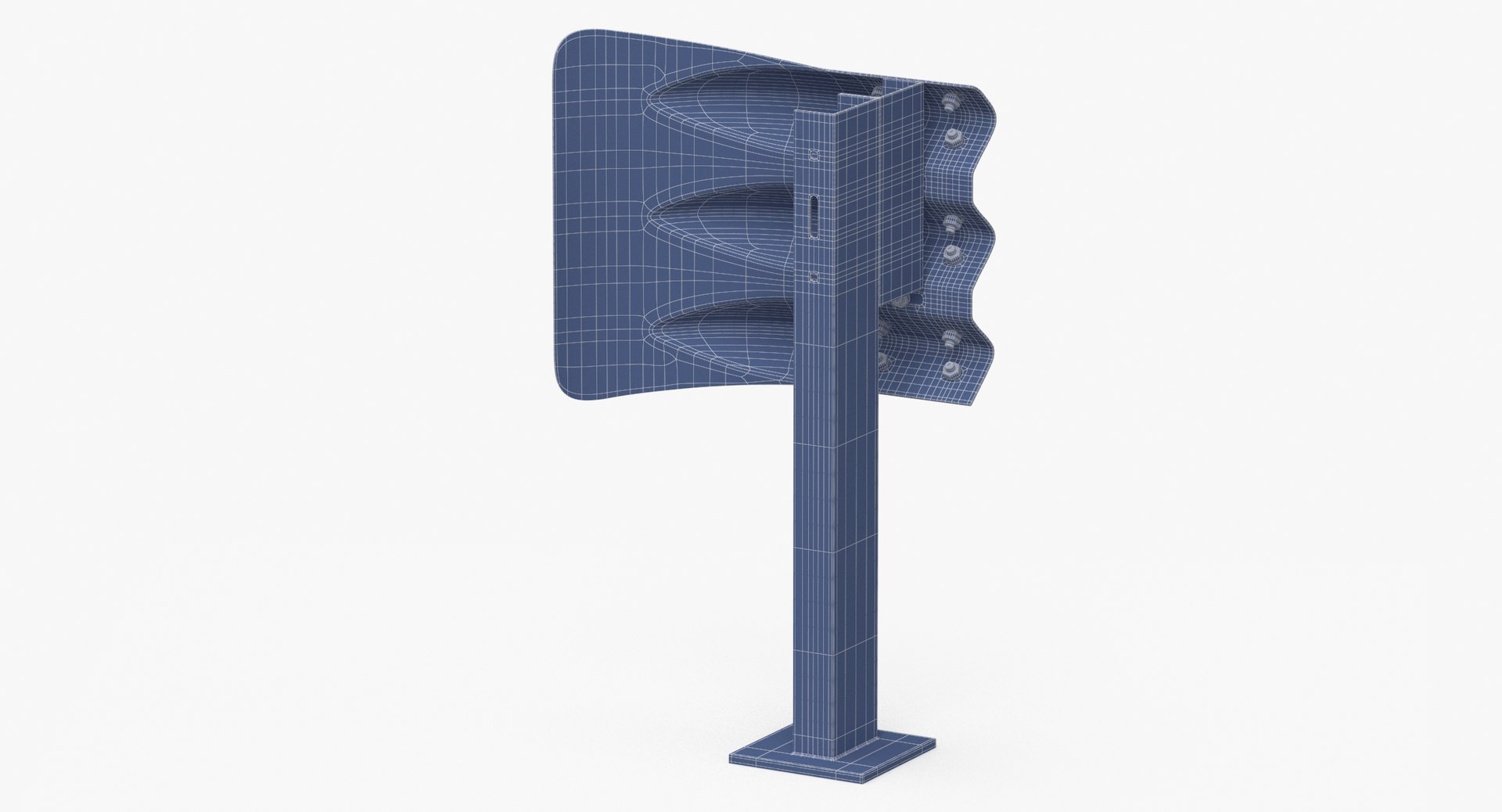 3D Guardrail Thrie Beam Ending Flared - TurboSquid 1915676