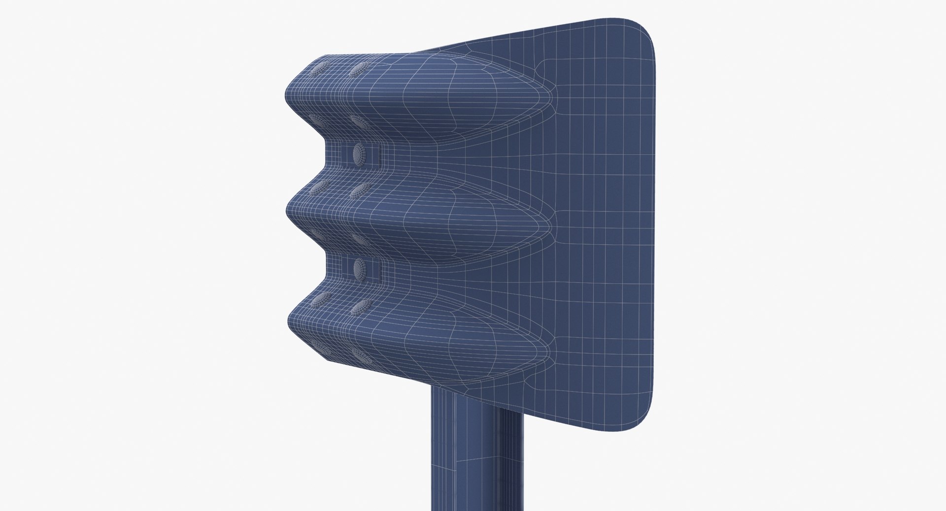 3D Guardrail Thrie Beam Ending Flared - TurboSquid 1915676