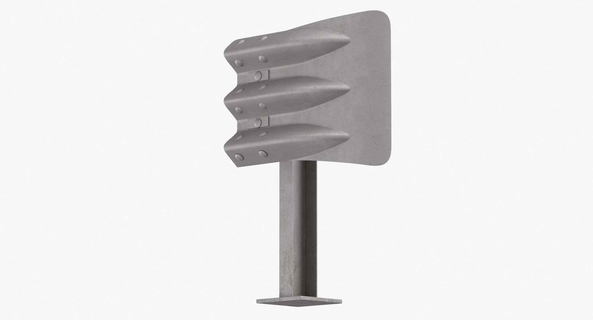 3D Guardrail Thrie Beam Ending Flared - TurboSquid 1915676