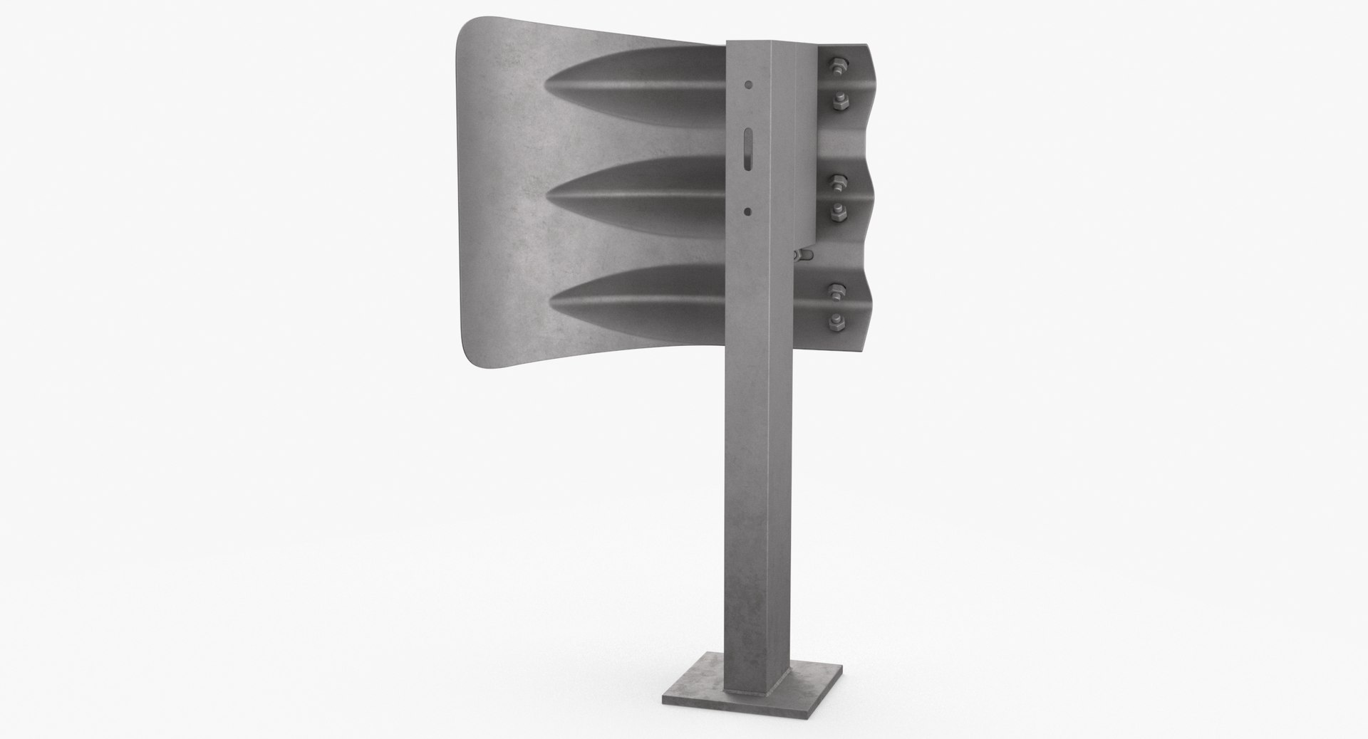 3D Guardrail Thrie Beam Ending Flared - TurboSquid 1915676