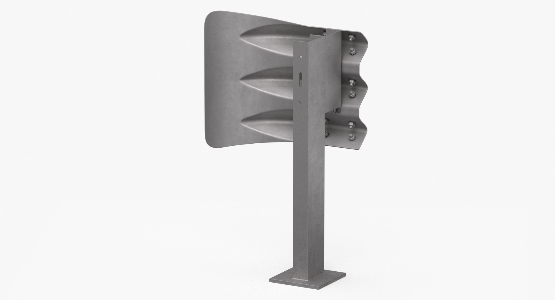 3D Guardrail Thrie Beam Ending Flared - TurboSquid 1915676