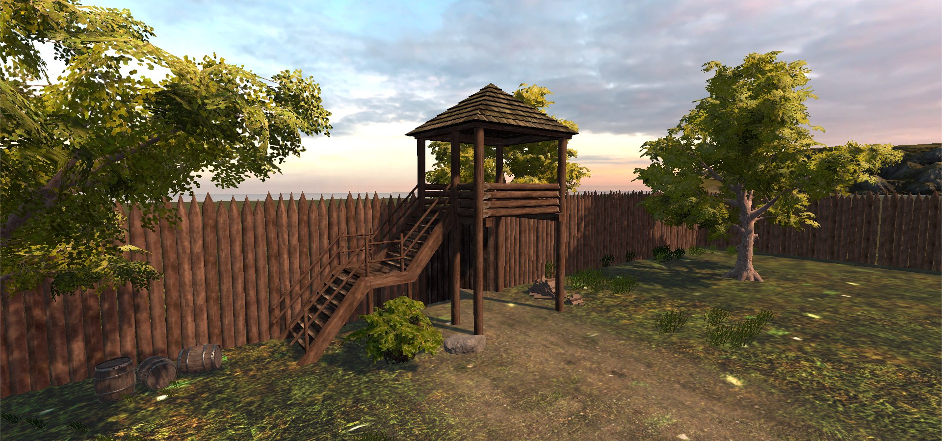 Maya Medieval Wooden Fortification