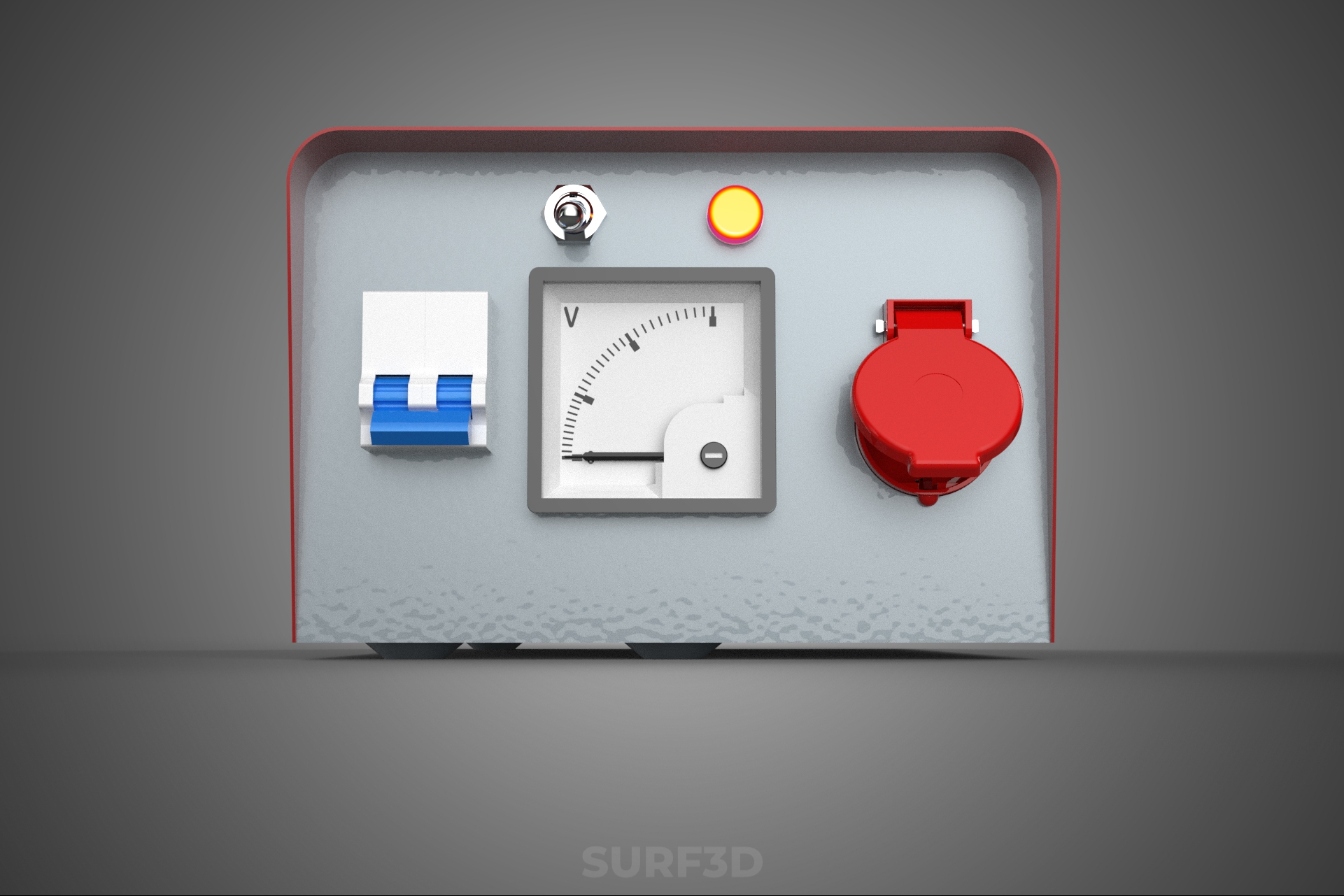 3D модель ПАНЕЛЬ УПРАВЛЕНИЯ ЭЛЕКТРОПИТАНИЕМ РОЗЕТКА РЕГУЛЯТОР ВЫХОД ВА ...