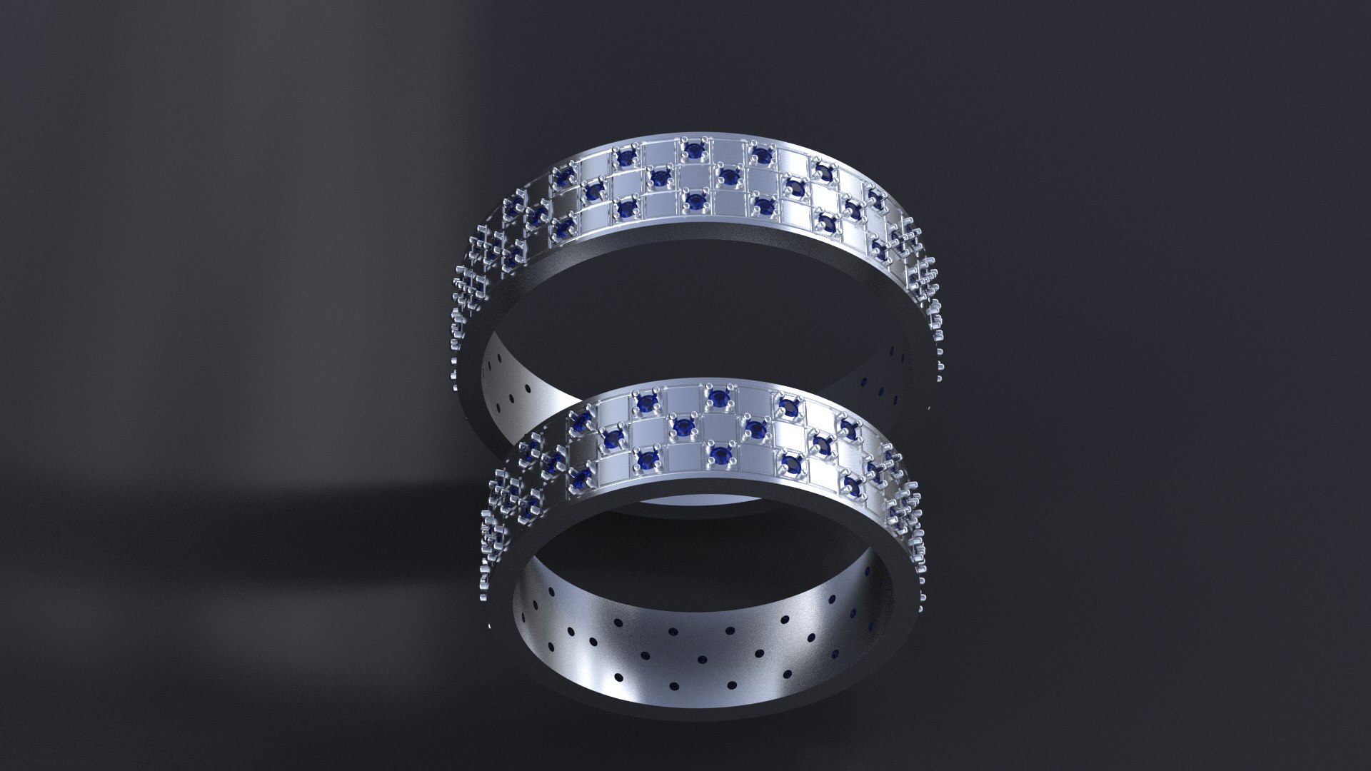 Wedding Band-rings with gems 3D print model or CNC 3D model ...