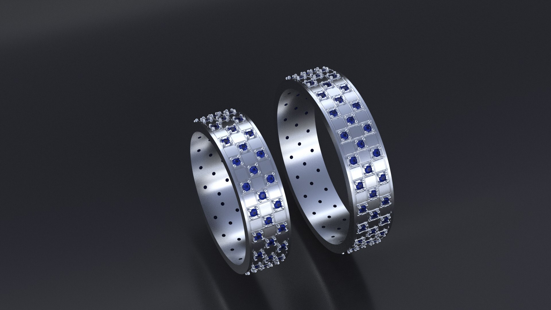 Wedding Band-rings with gems 3D print model or CNC 3D model ...