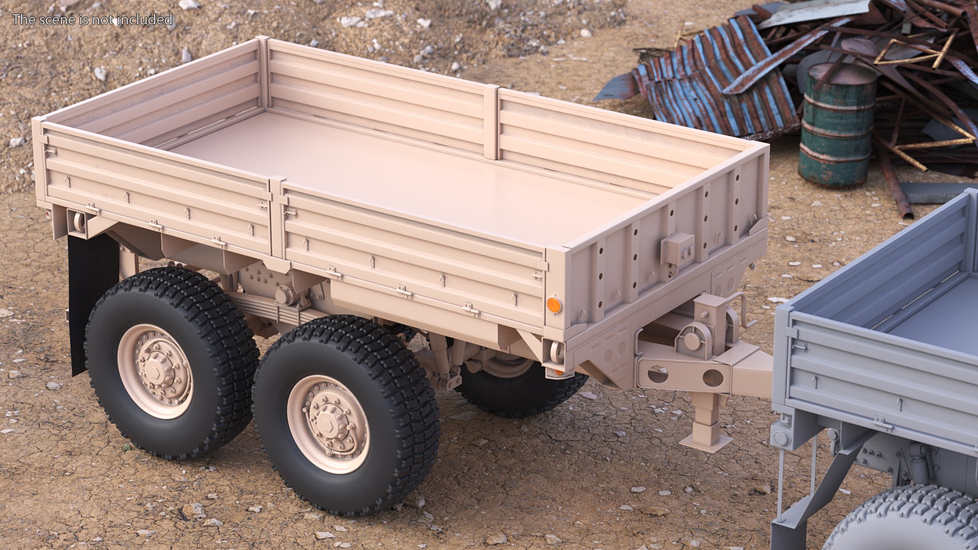 Military Drop Side Cargo Trailer M1092 Sand Model - TurboSquid 1765729