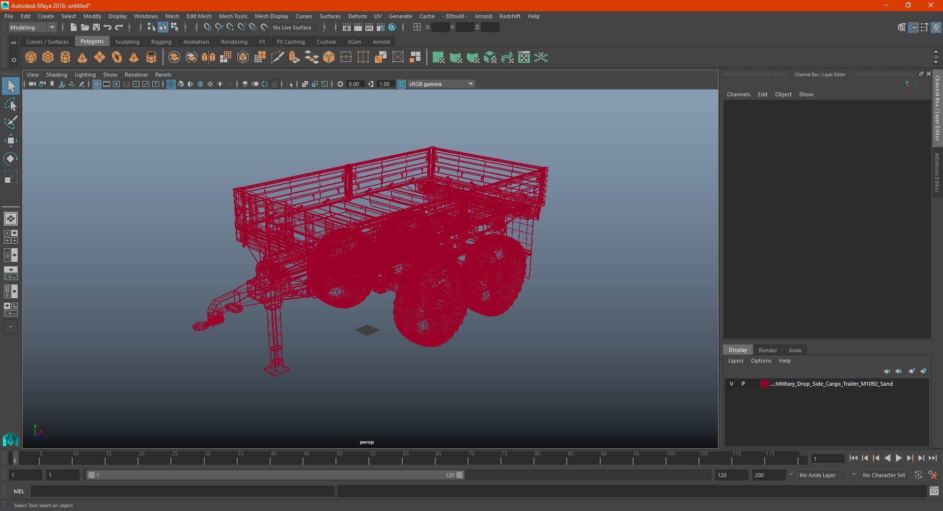 Military Drop Side Cargo Trailer M1092 Sand model - TurboSquid 1765729