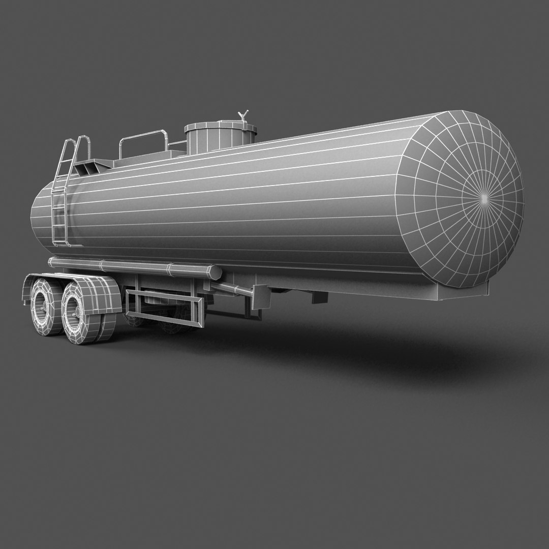3d model oil tank trailer