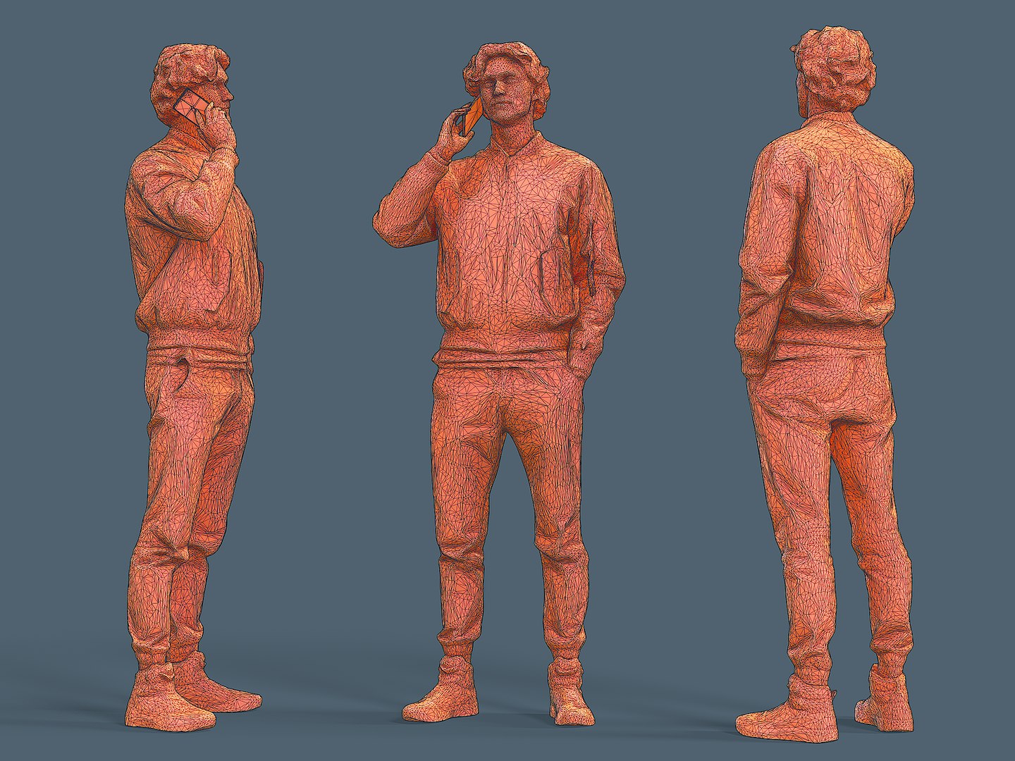 3D Model Young Tall Guy Talking By Phone - TurboSquid 1841050