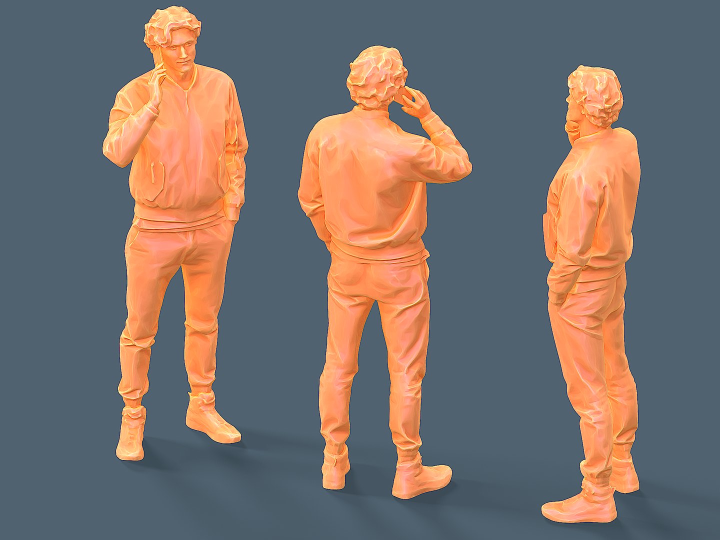 3D Model Young Tall Guy Talking By Phone - TurboSquid 1841050