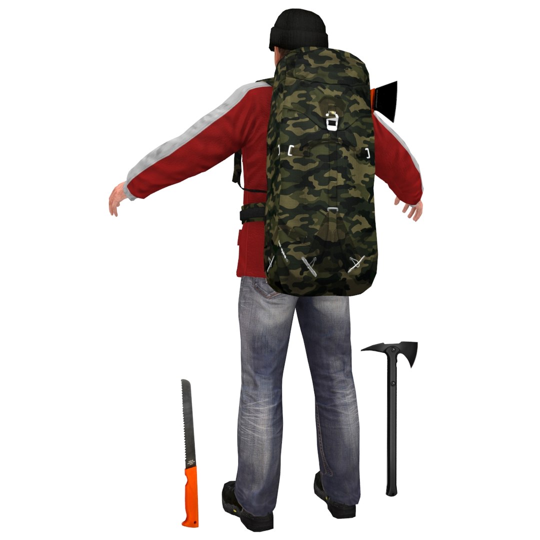 Survivor Man Backpack 3D Model - TurboSquid 1406700