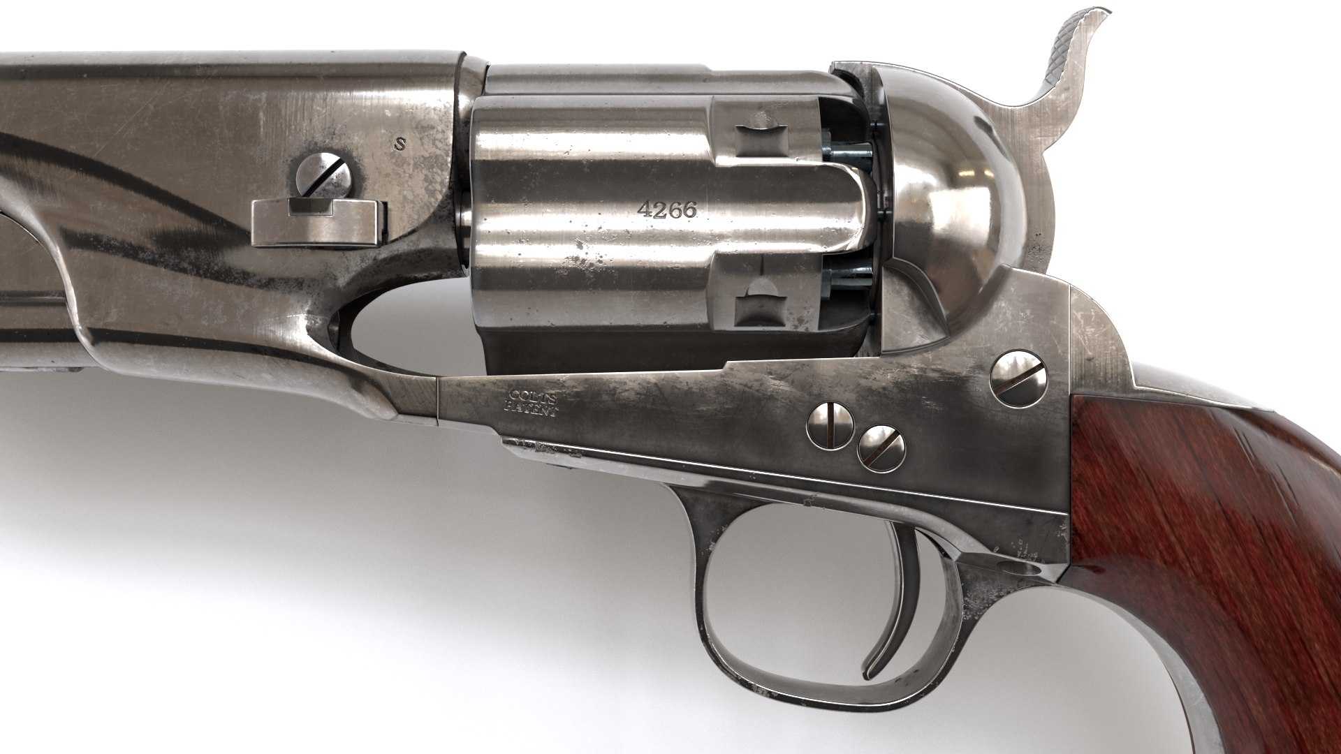 3D Colt M1860Army Silver - TurboSquid 1988955