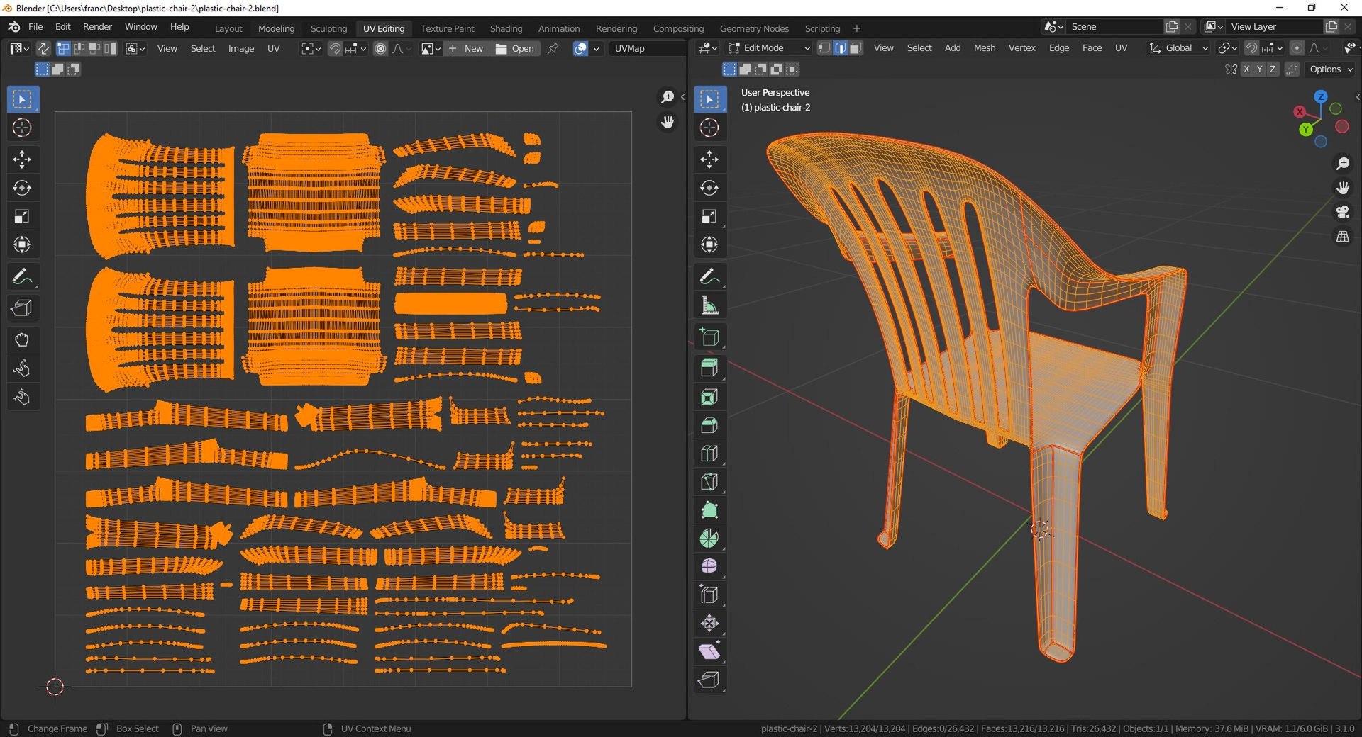 Plastic chair 2 3D model - TurboSquid 1888421