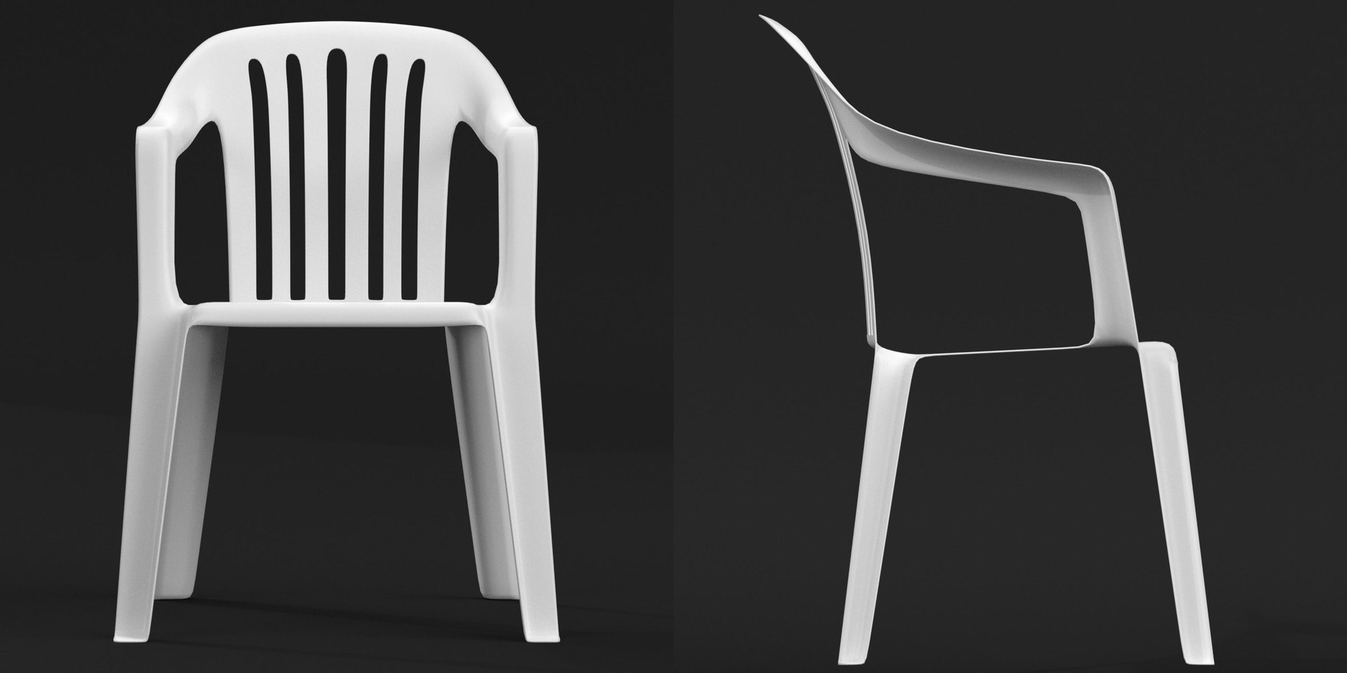 Plastic chair 2 3D model - TurboSquid 1888421