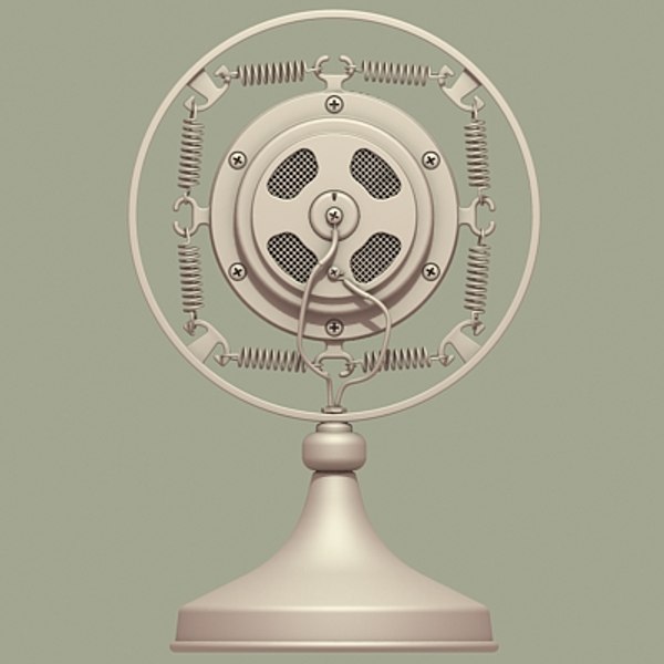art deco microphone mic 3d model