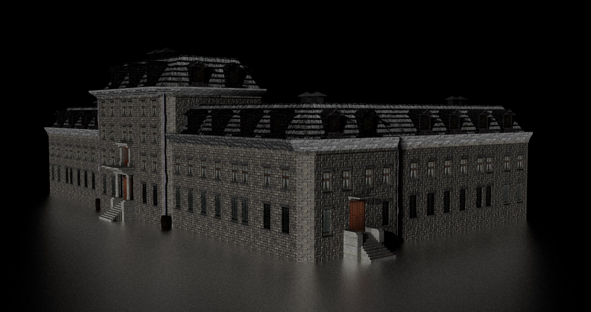 Asylum building 3D - TurboSquid 1190845