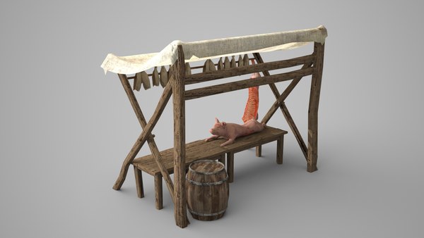 modelo 3d Ancient stall pork stall - TurboSquid 1906715