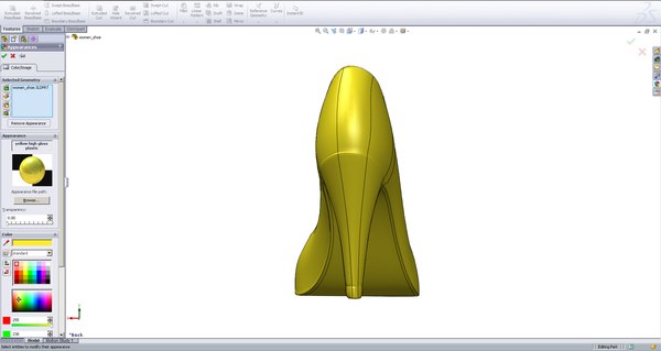 3d igs women shoe solidworks model